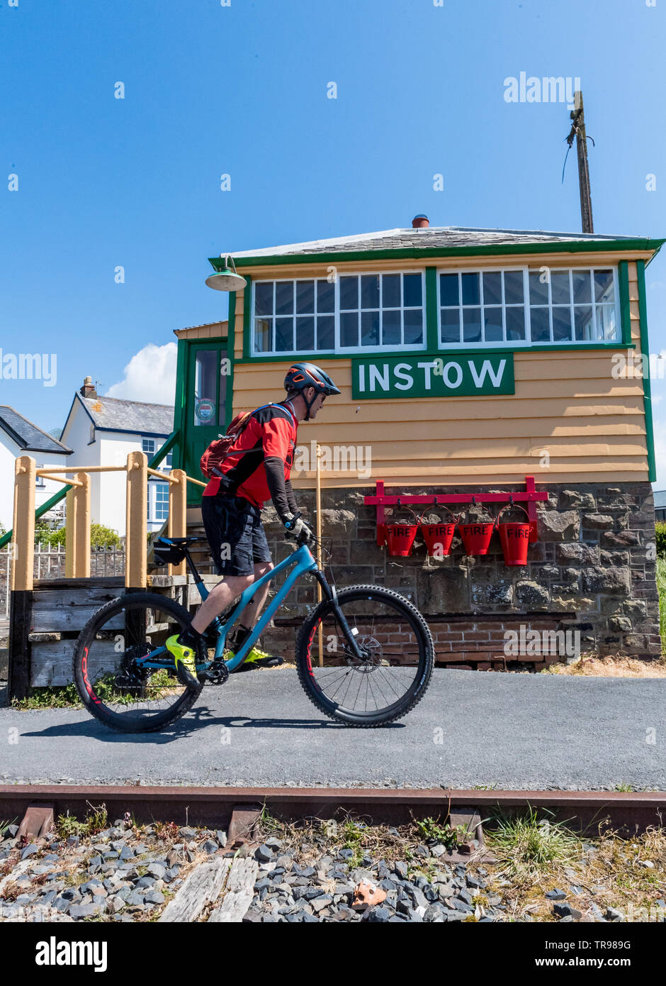 Cycling the Tarka Trail North Devon Stock Photo - Alamy