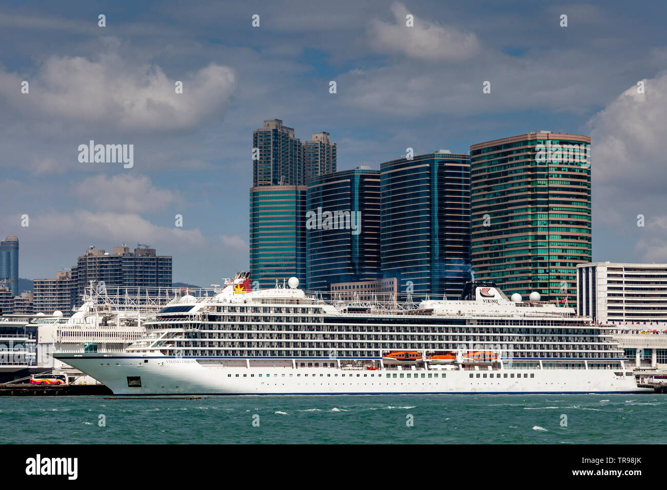A Viking Orion Cruise Ship Moored At The Port Terminal, Kowloon, Hong ...