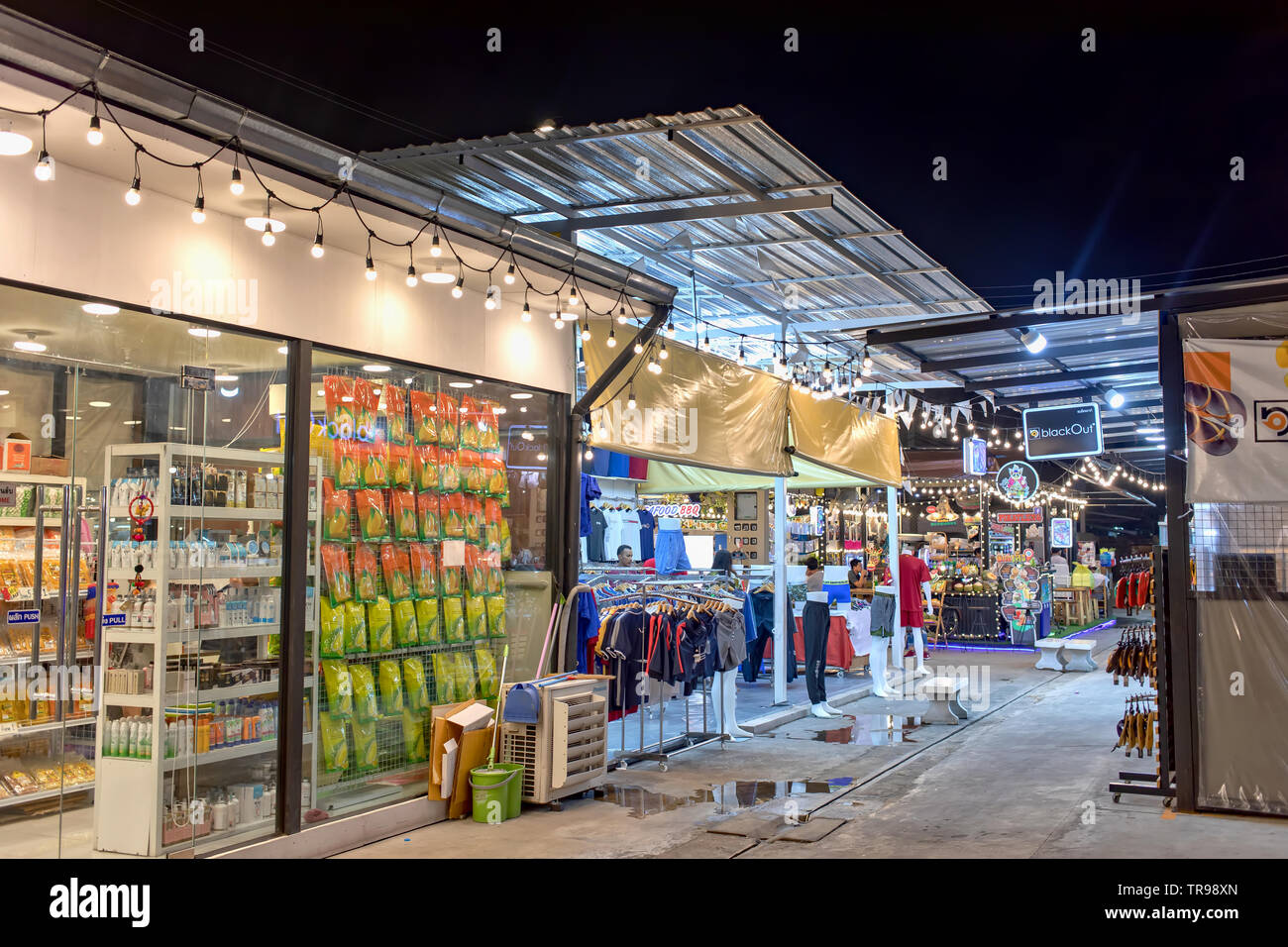 Talad neon night market hi-res stock photography and images - Alamy