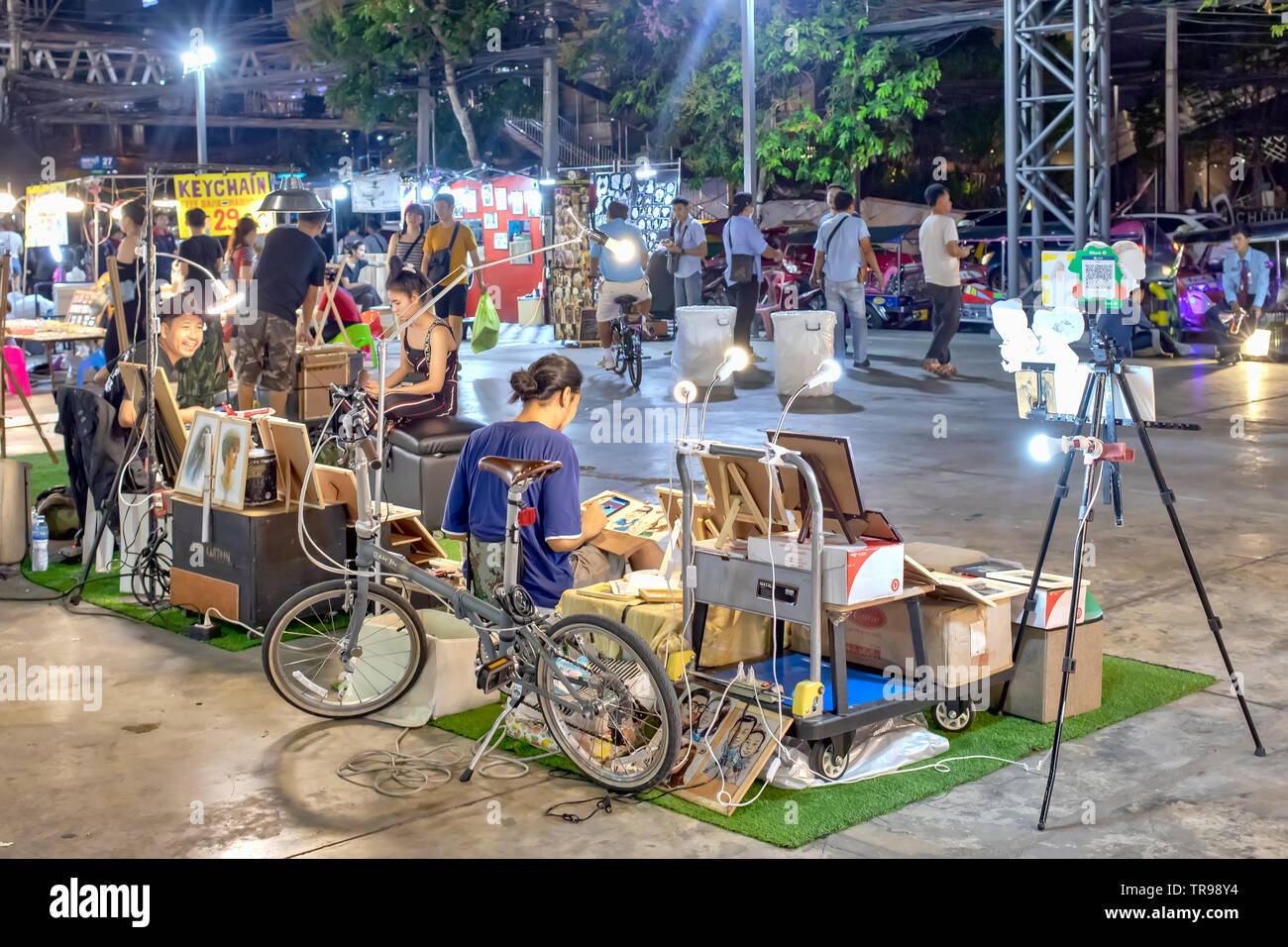 Talad neon night market hi-res stock photography and images - Alamy
