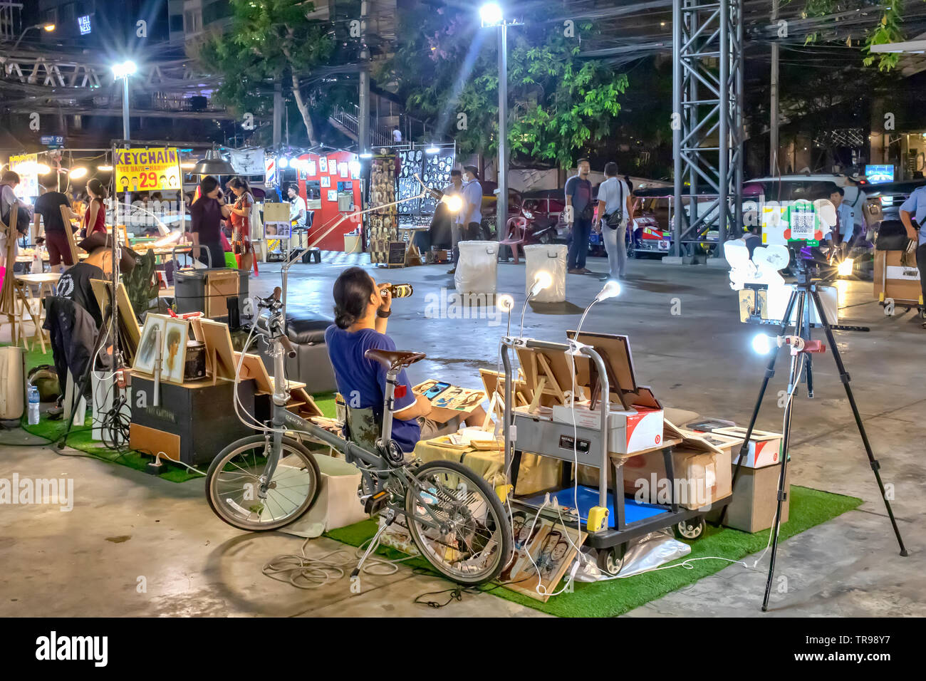 Talad neon night market hi-res stock photography and images - Alamy