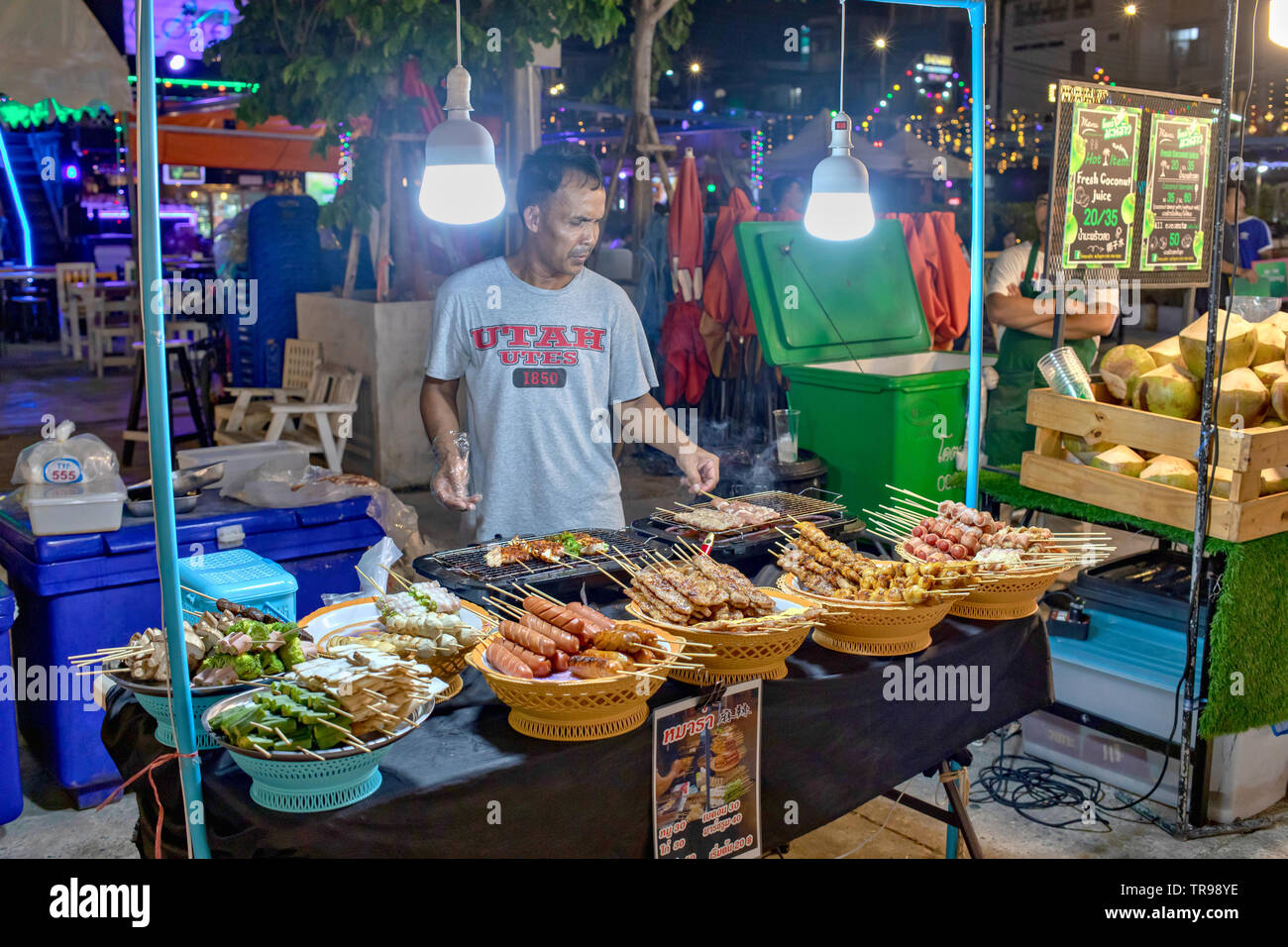 Talad neon night market hi-res stock photography and images - Alamy