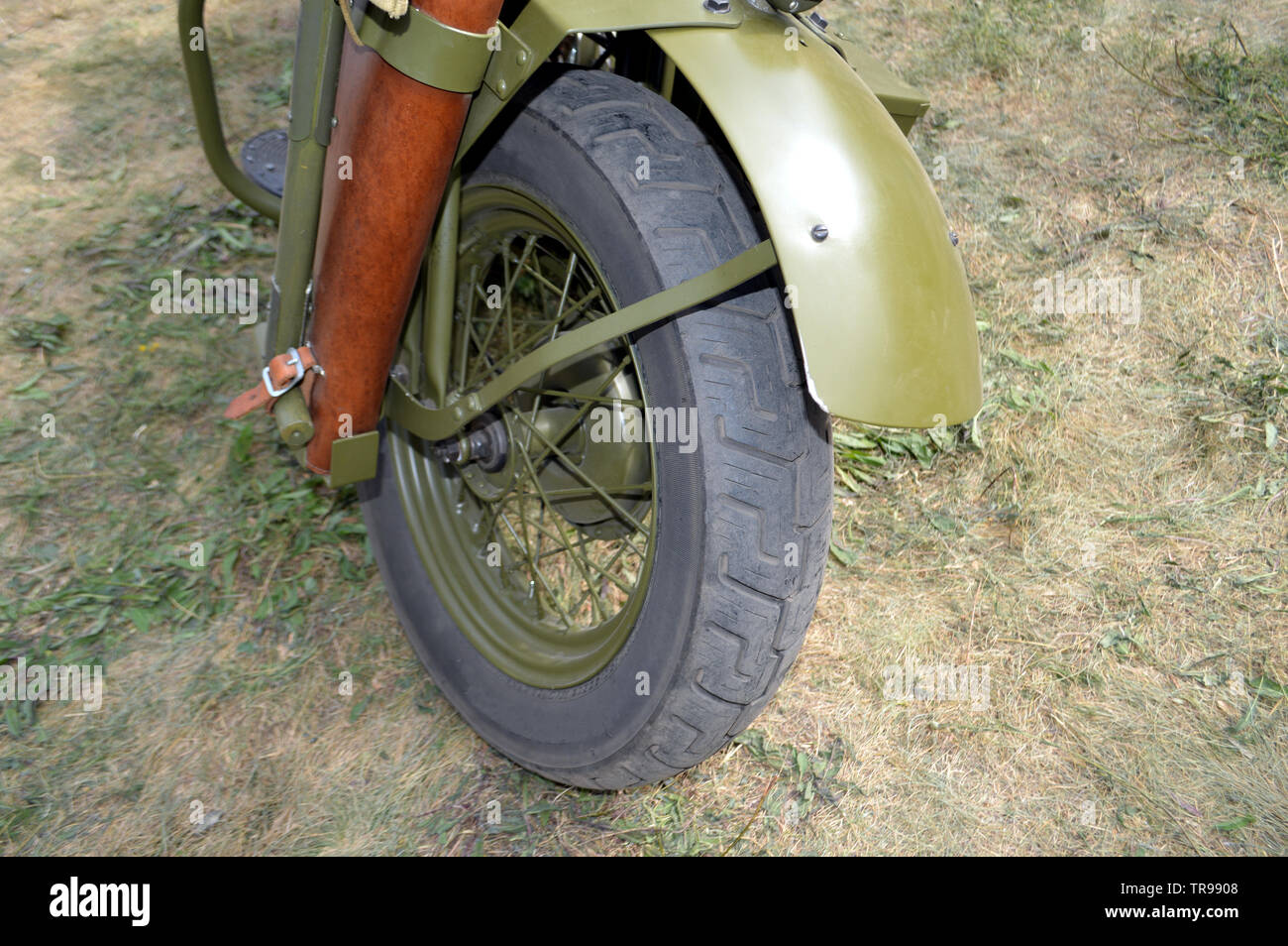 Harley motorcycle front wheel and fender Stock Photo - Alamy