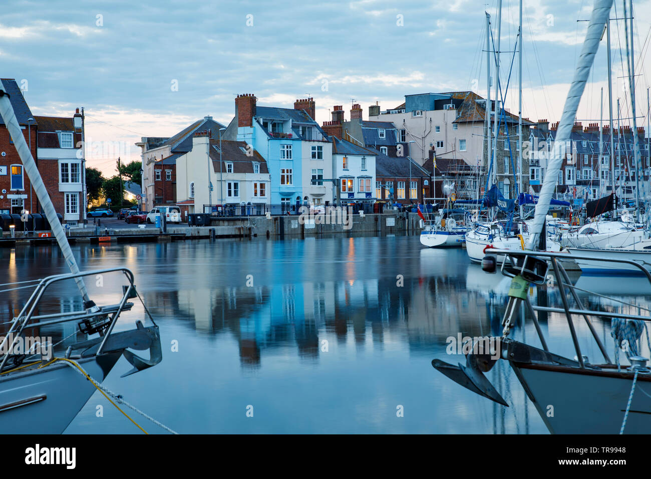 WEYMOUTH, UK - MAY 20th, 2019: Old harbour is a picturesque harbour at ...