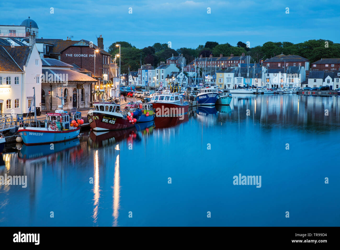 WEYMOUTH, UK - MAY 20th, 2019: Old harbour is a picturesque harbour at ...