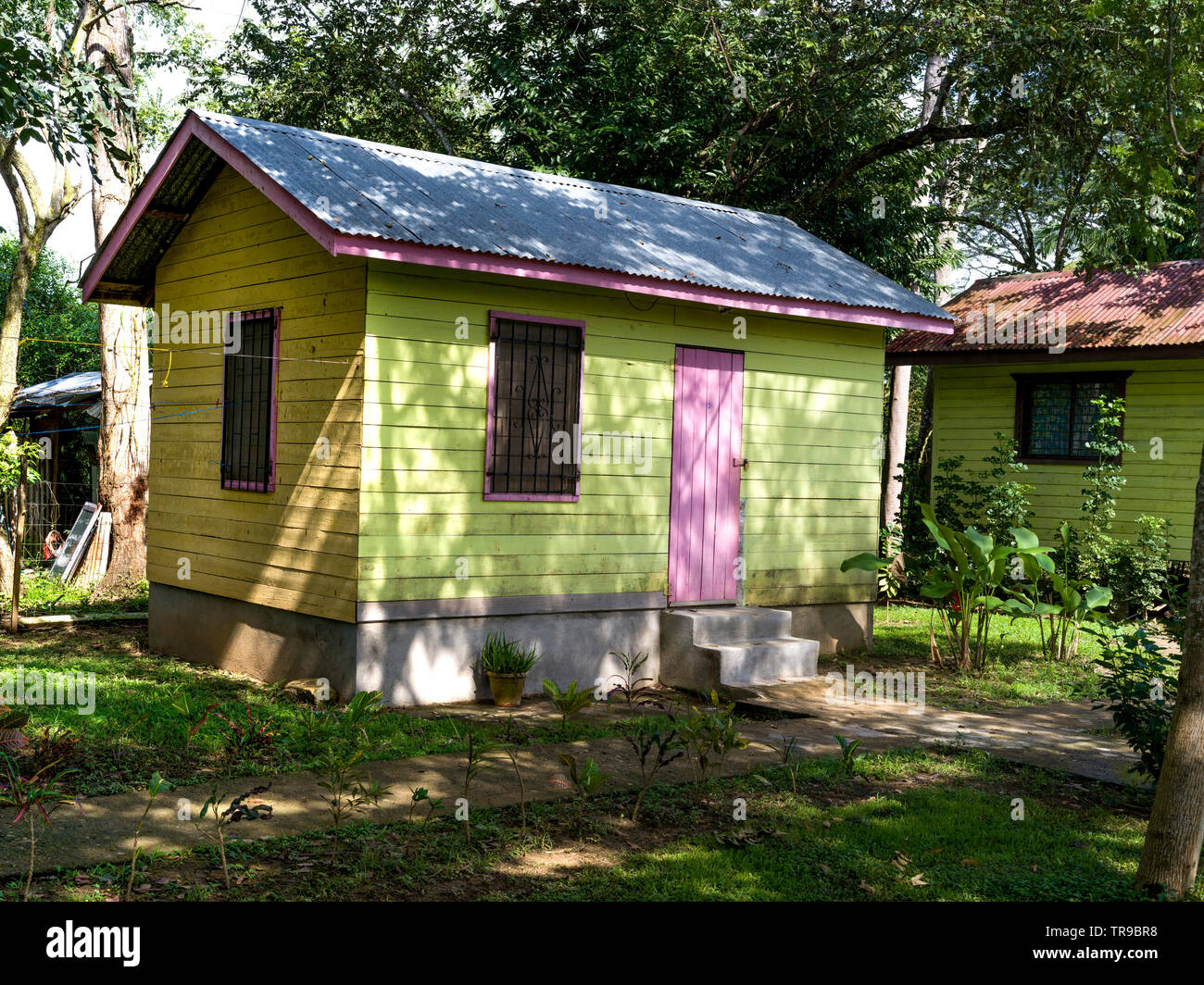 Traditional houses, San Ignacio, Belize Stock Photo - Alamy