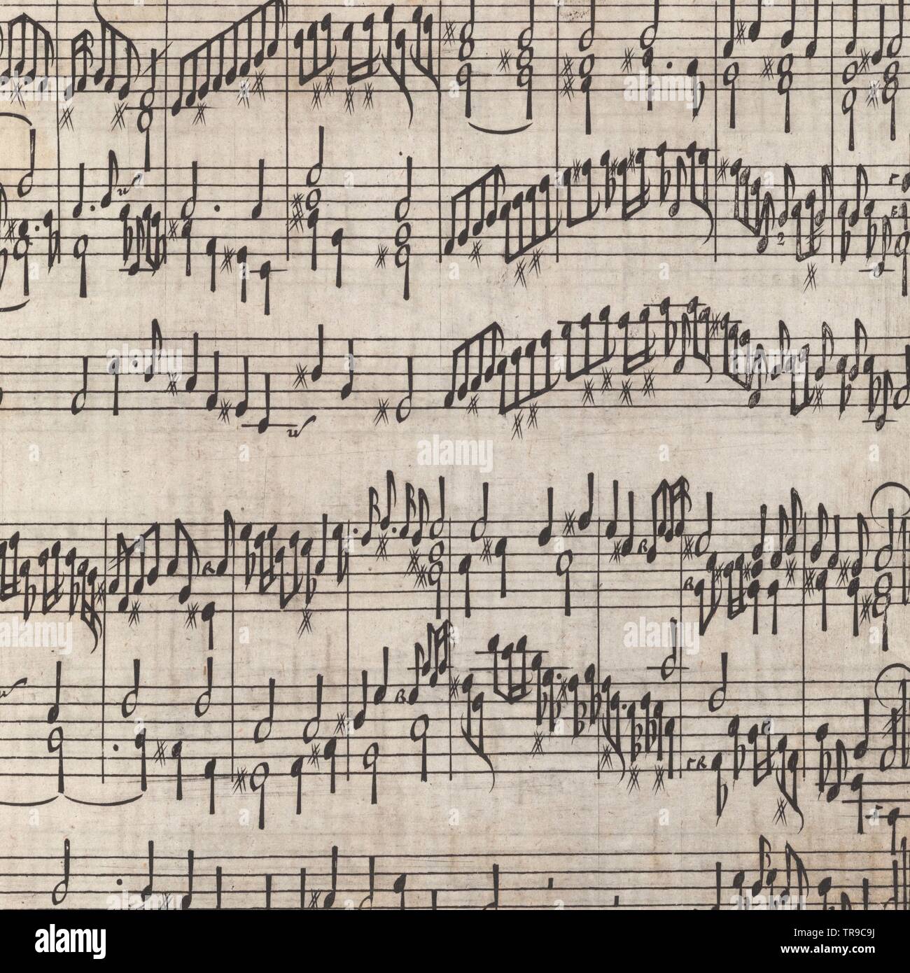 Old sheet music, combined with various textures, creates a digital ...