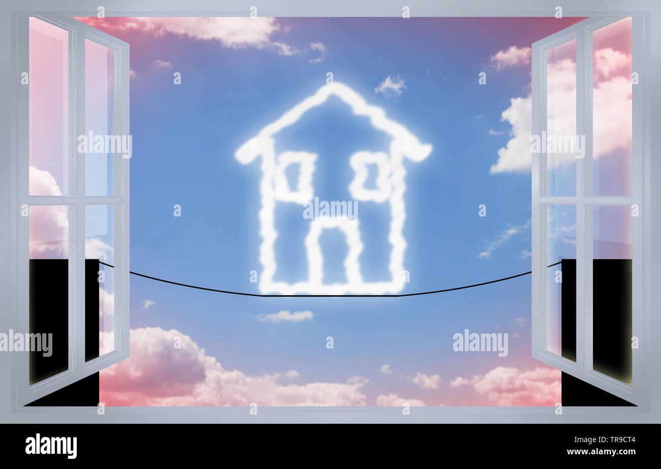 Dangers and pitfalls about buildings - concept image with view from the ...