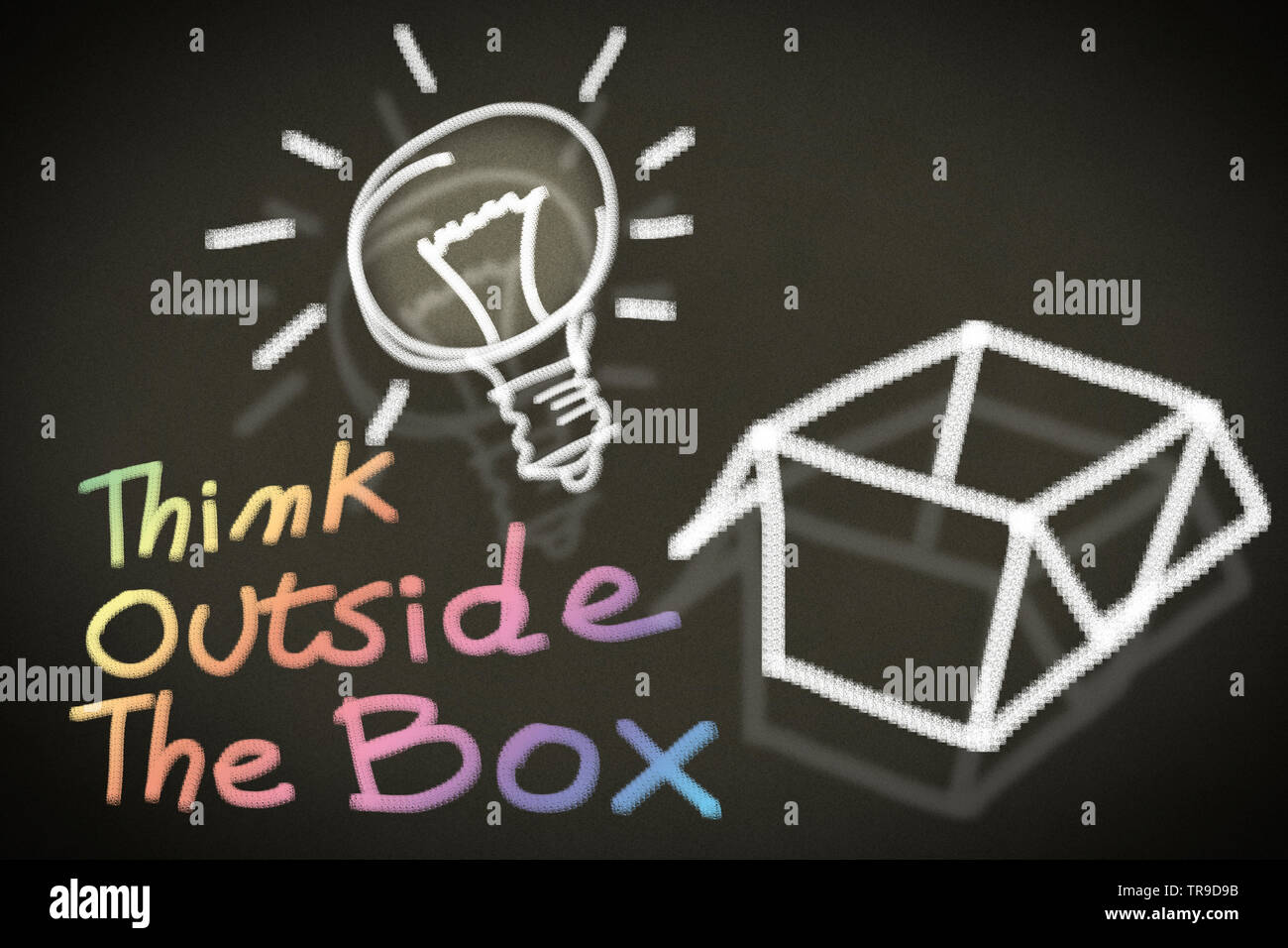 Think outside the box concept image Stock Photo - Alamy
