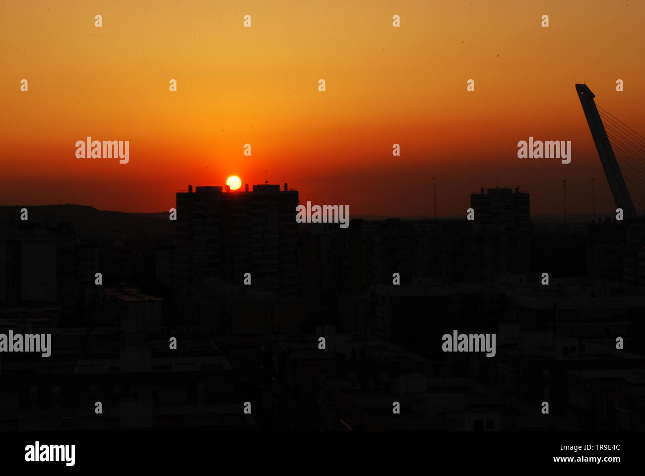 A beautiful sunset over the city Stock Photo - Alamy