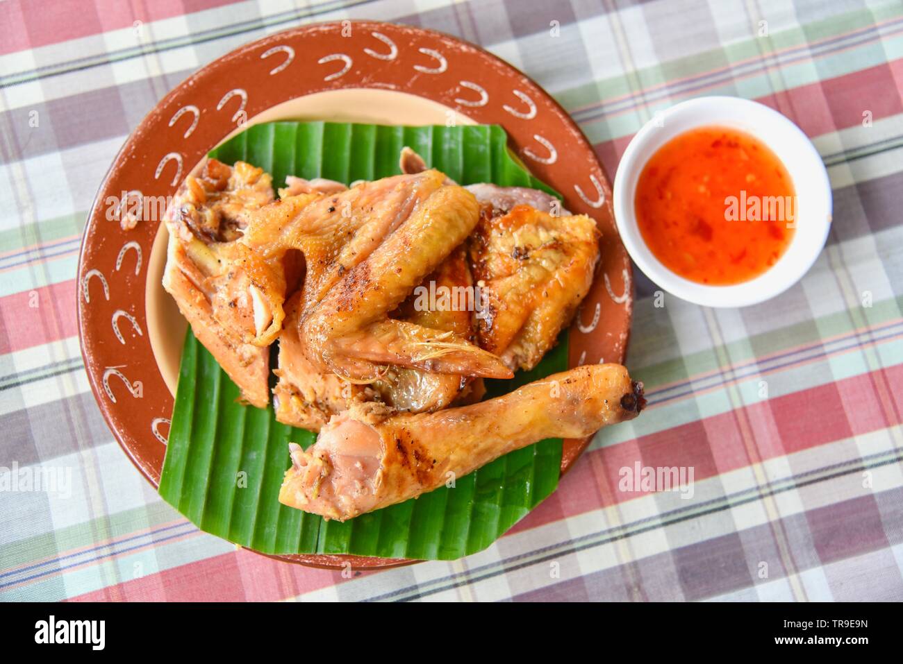 Authentic Thai-Style Grilled Chicken or Gai Yang Stock Photo - Alamy
