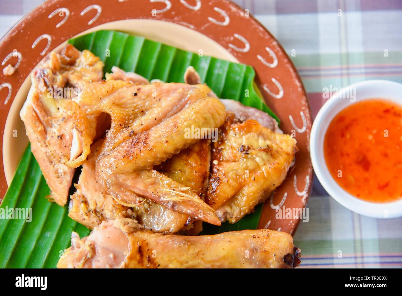 Close-Up View of Gai Yang, or Authentic Thai-Style Grilled Chicken ...
