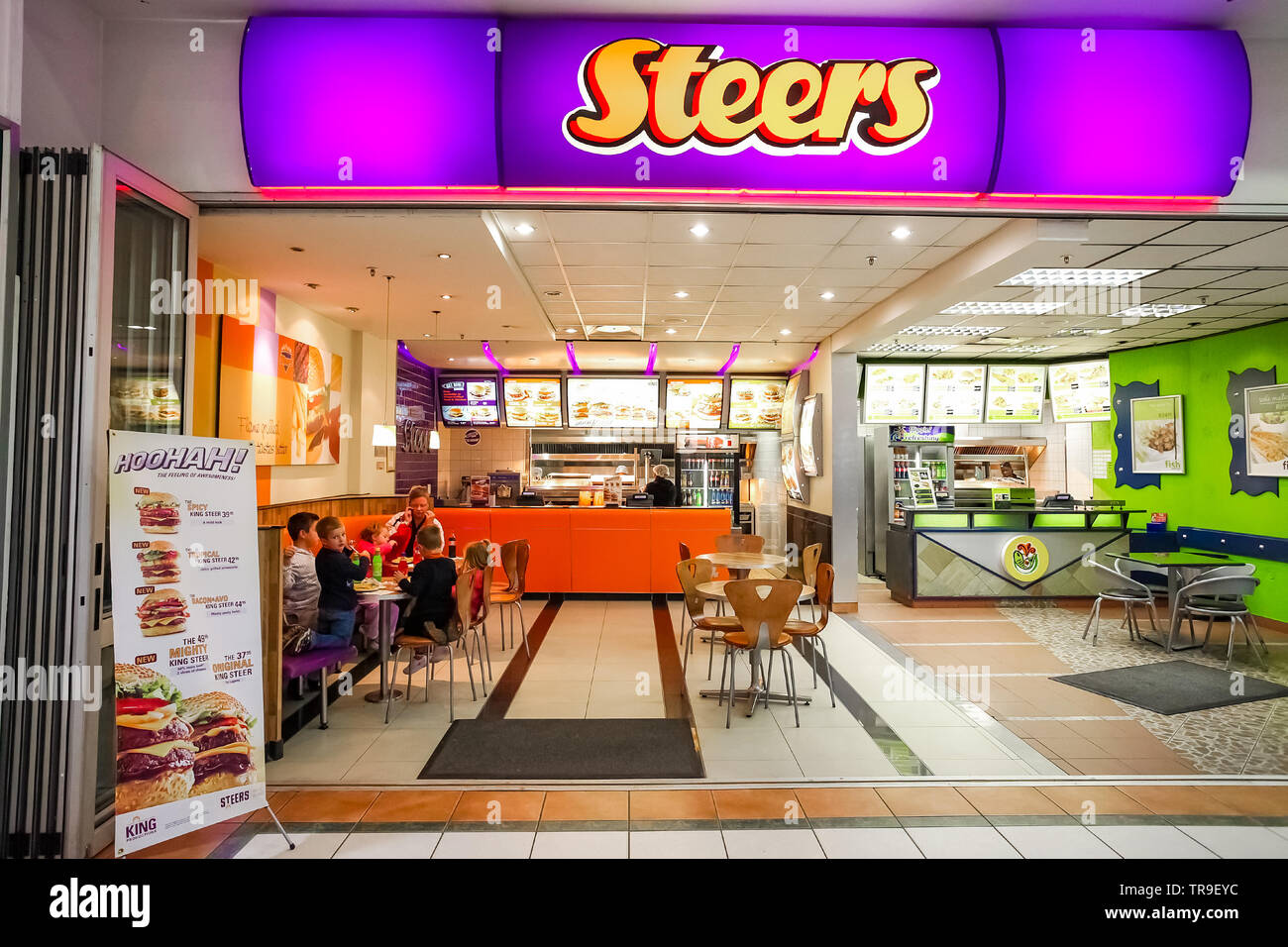 Johannesburg, South Africa - July 05 2011: Interior of Fast Food Take ...