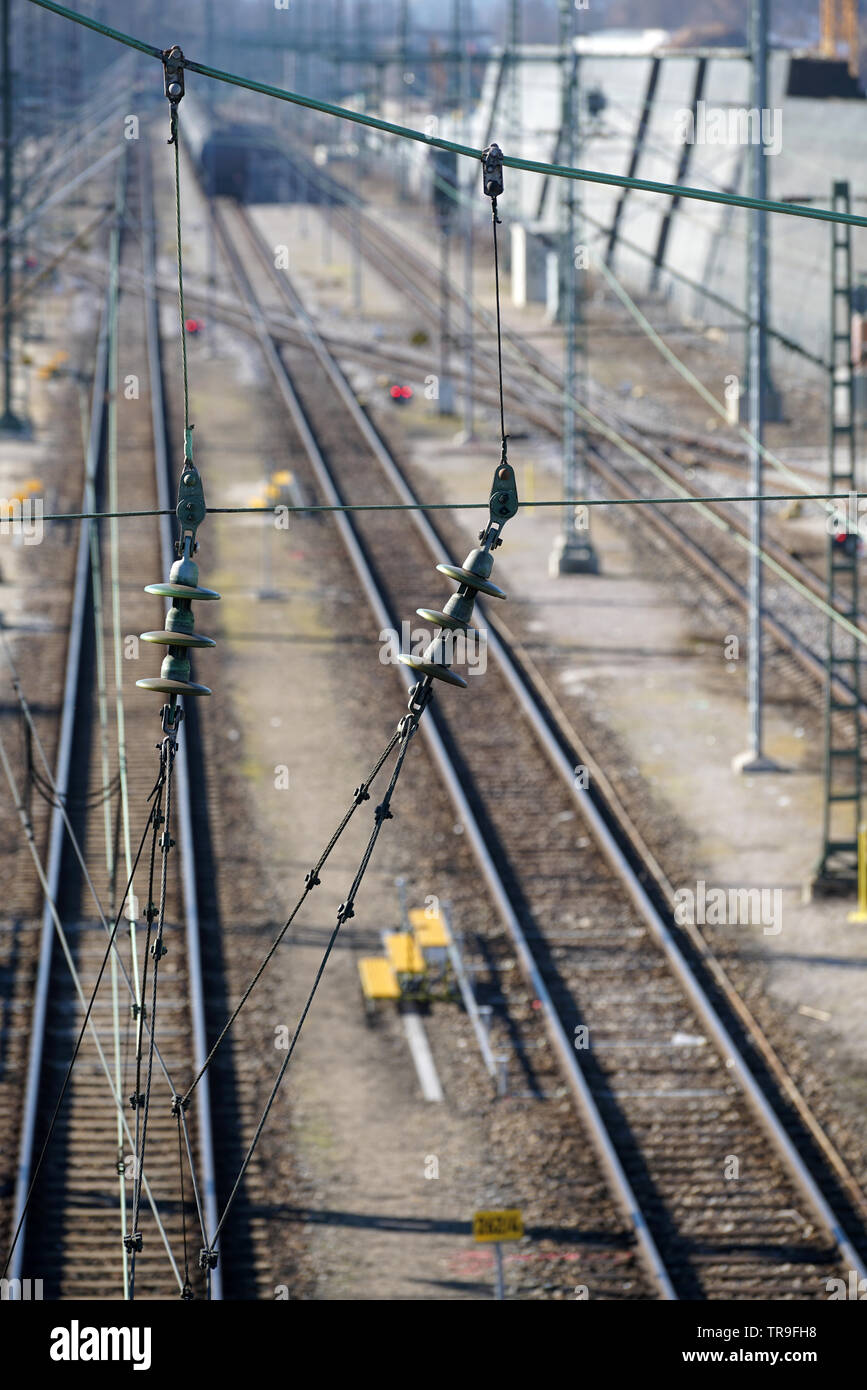 Electric cables in railway in very good condition in Germany Stock ...