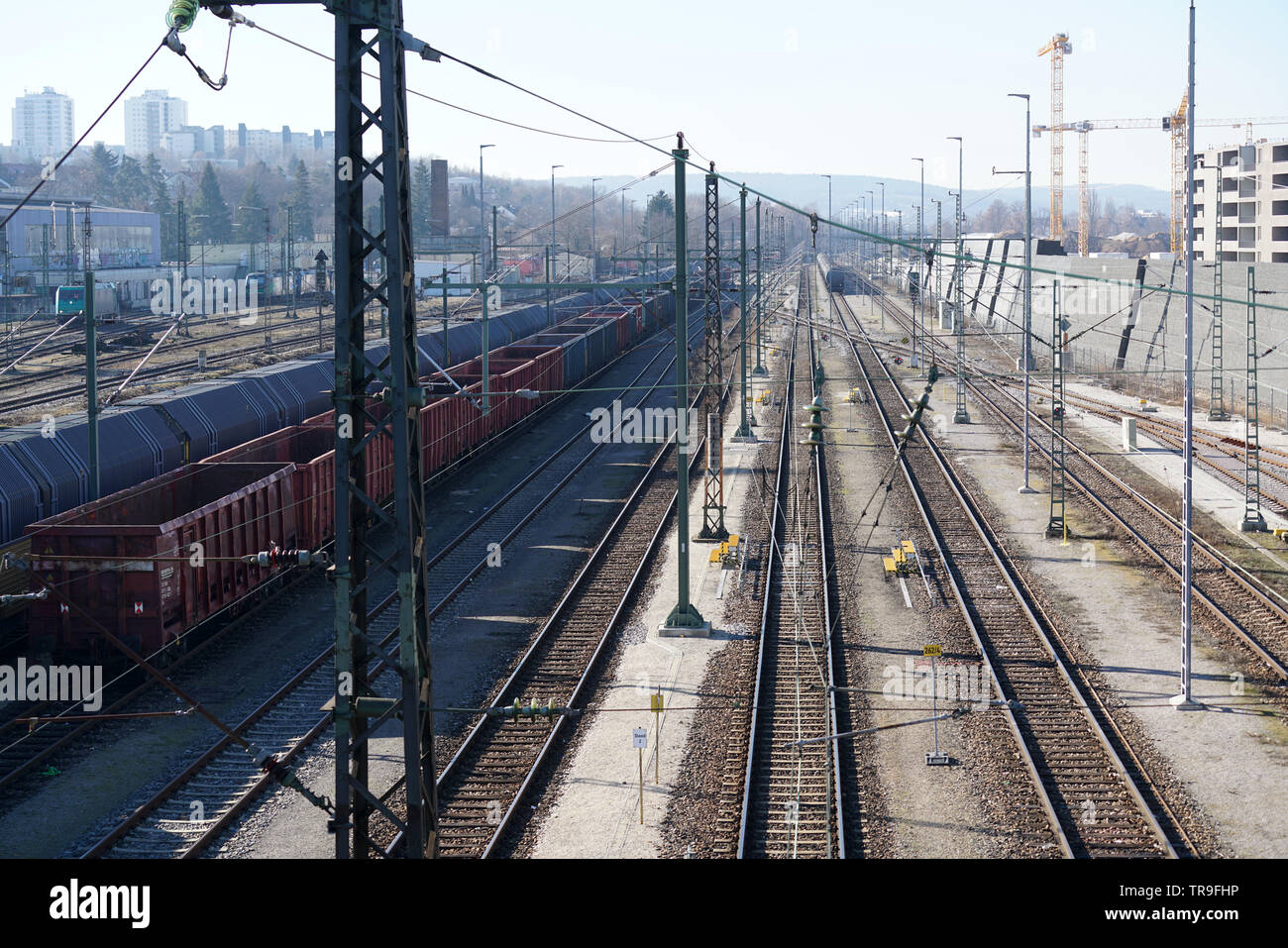 Electric cables in railway in very good condition in Germany Stock ...