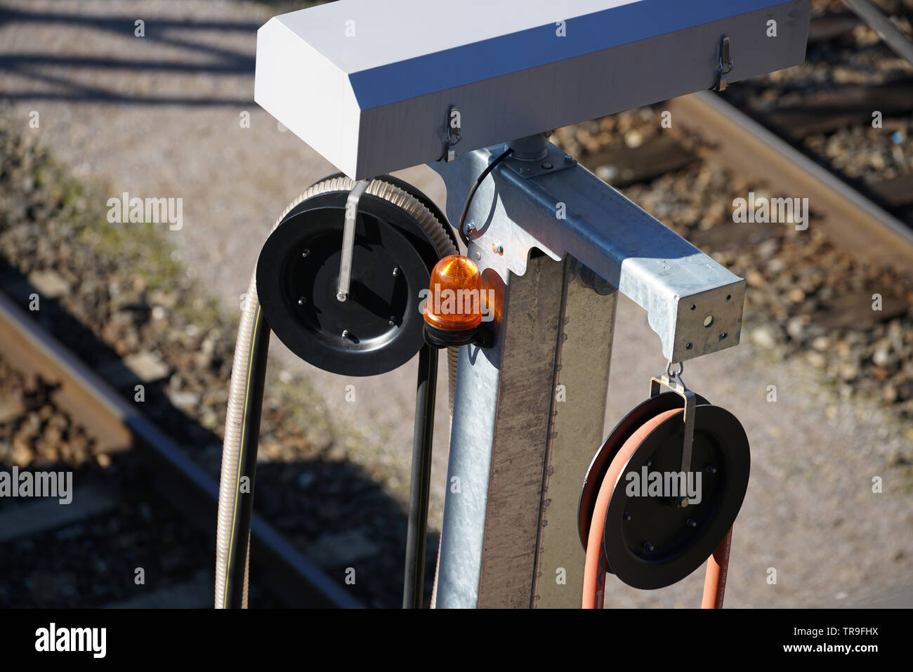 Electric cables in railway in very good condition in Germany Stock ...