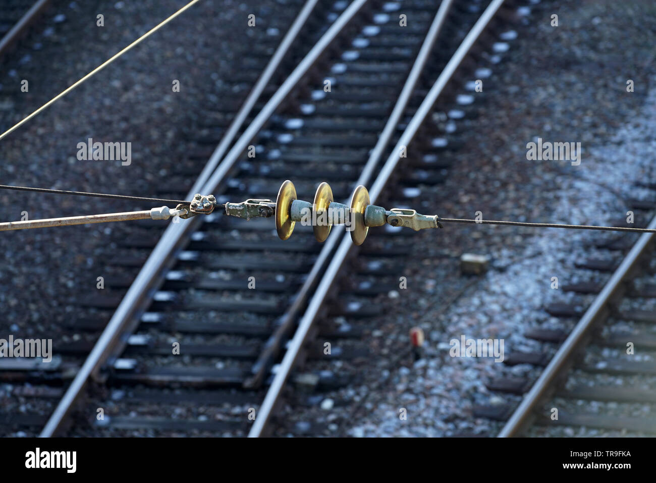 Electric cables in railway in very good condition in Germany Stock ...