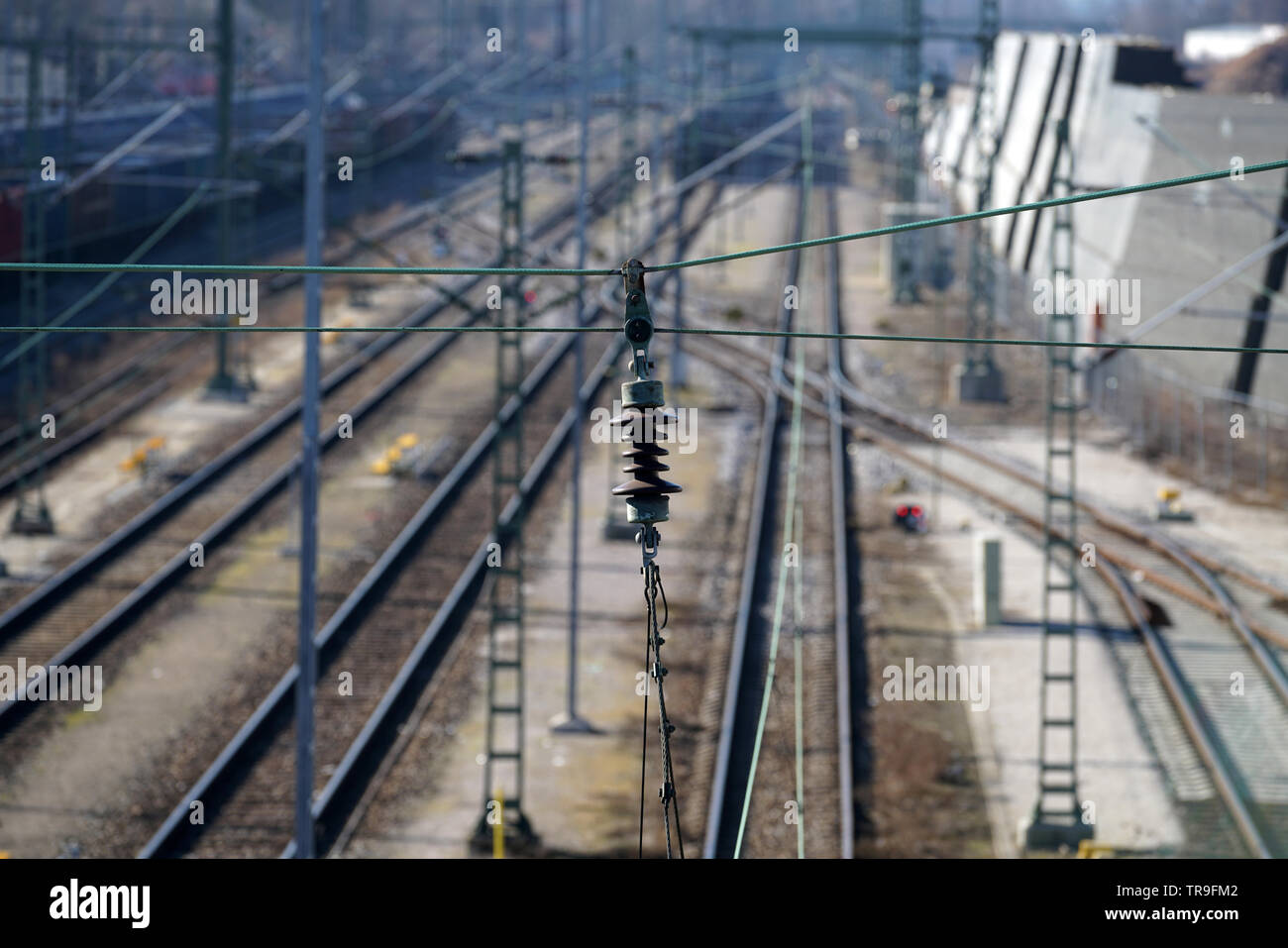 Electric cables in railway in very good condition in Germany Stock ...