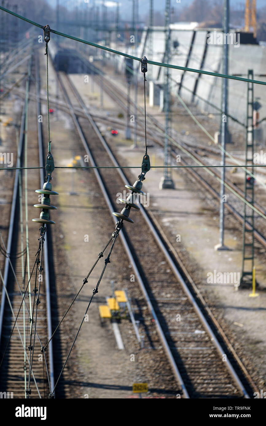 Electric cables in railway in very good condition in Germany Stock ...