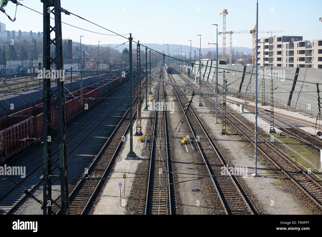 Electric cables in railway in very good condition in Germany Stock ...