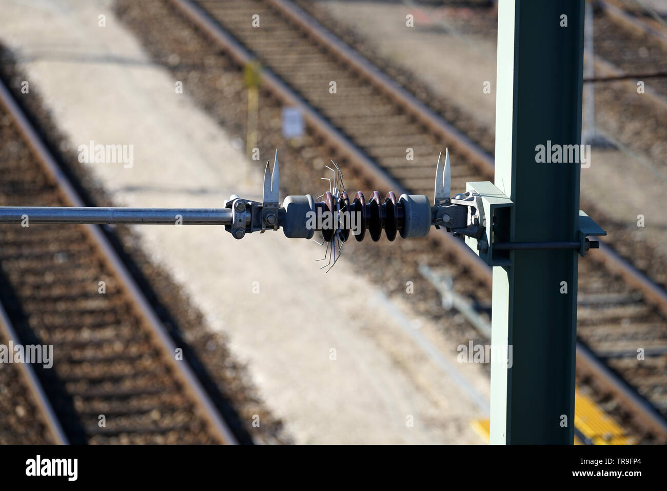 Electric cables in railway in very good condition in Germany Stock ...