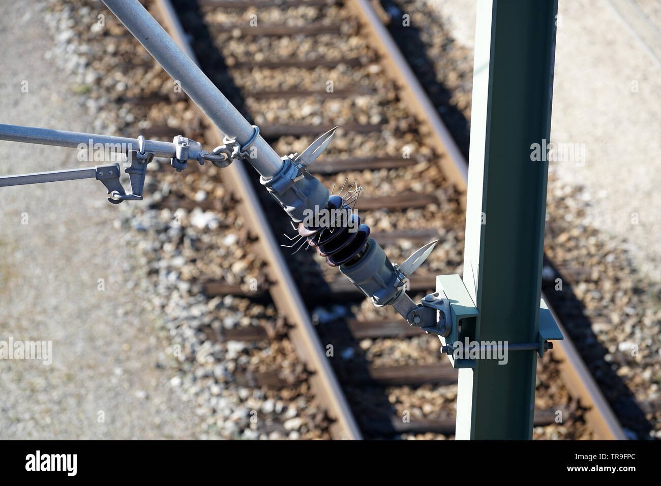 Electric cables in railway in very good condition in Germany Stock ...