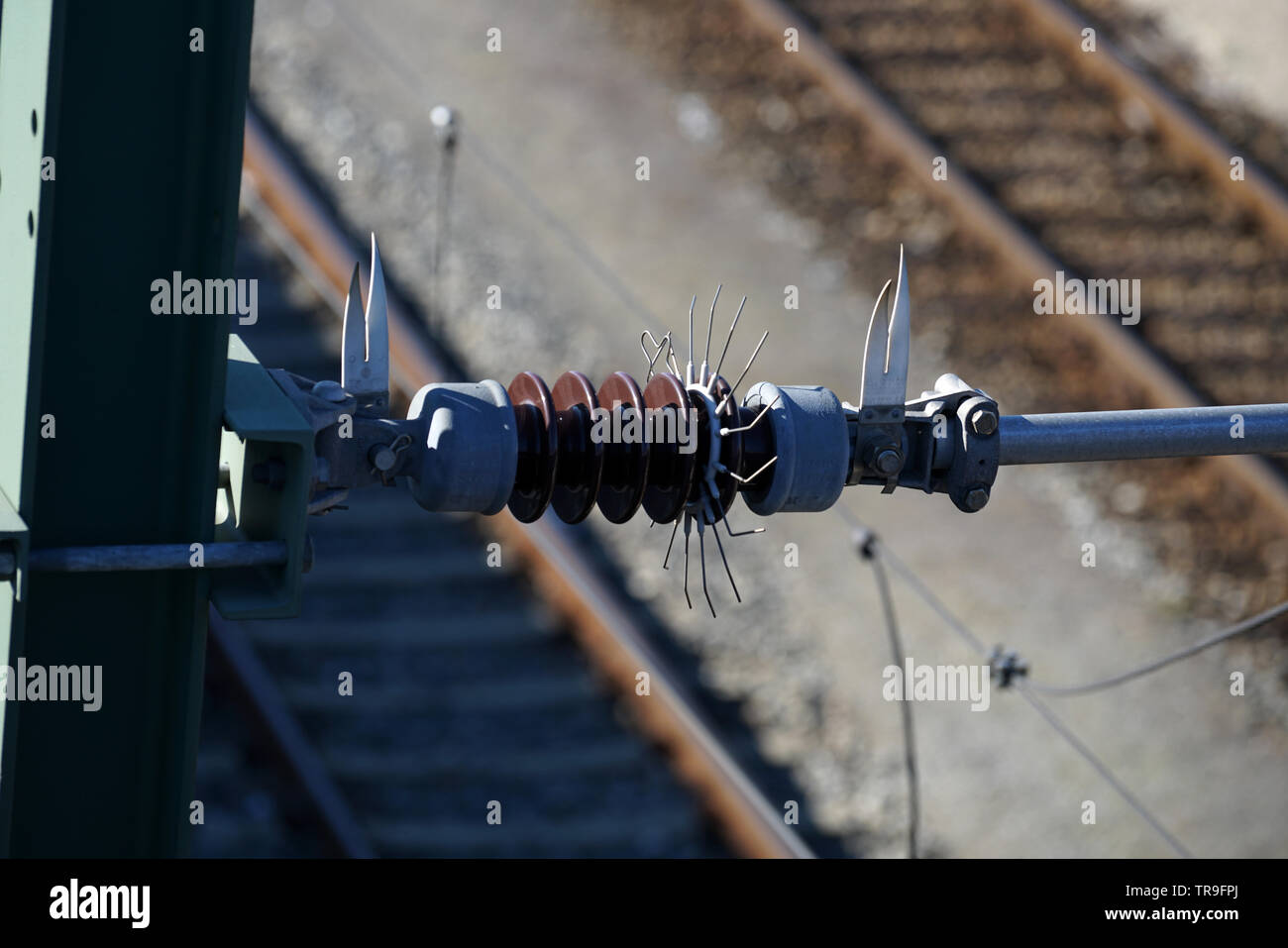 Electric cables in railway in very good condition in Germany Stock ...