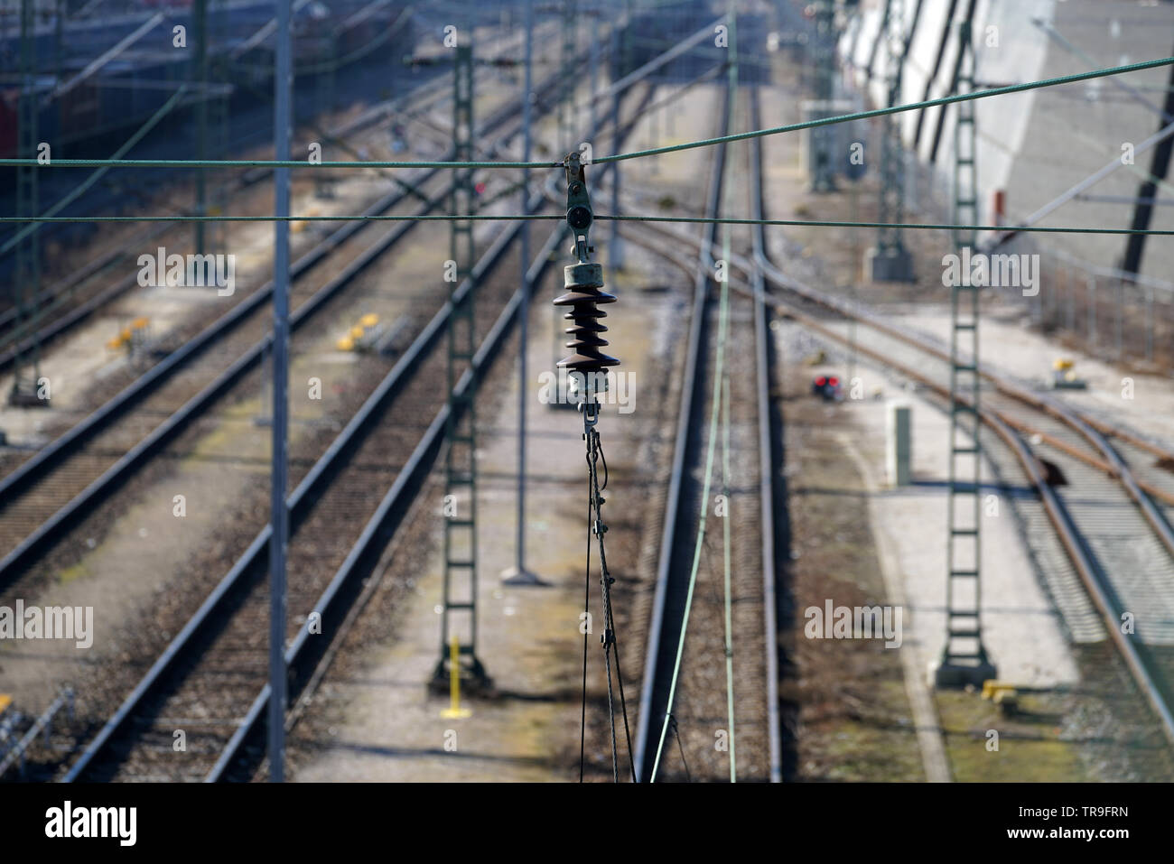 Electric cables in railway in very good condition in Germany Stock ...
