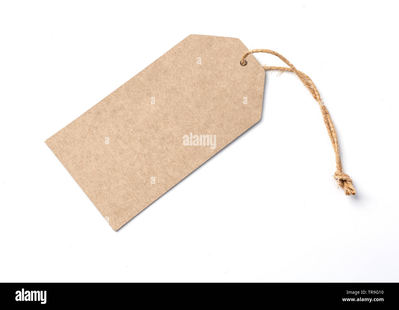 Blank brown cardboard price tag or label isolated on white background ...