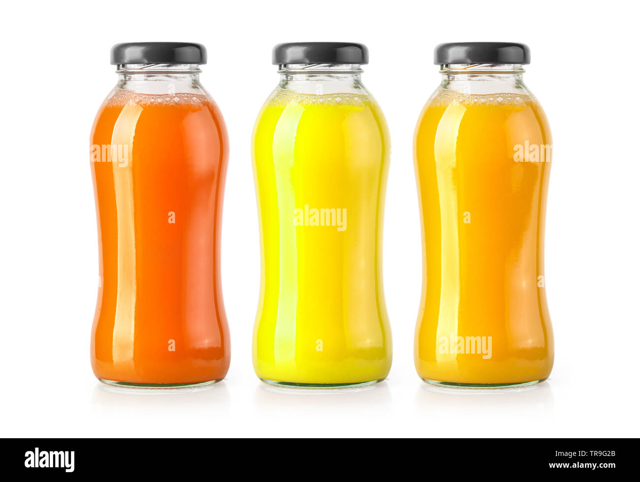 orange juice bottles solated on white background, with clipping path ...