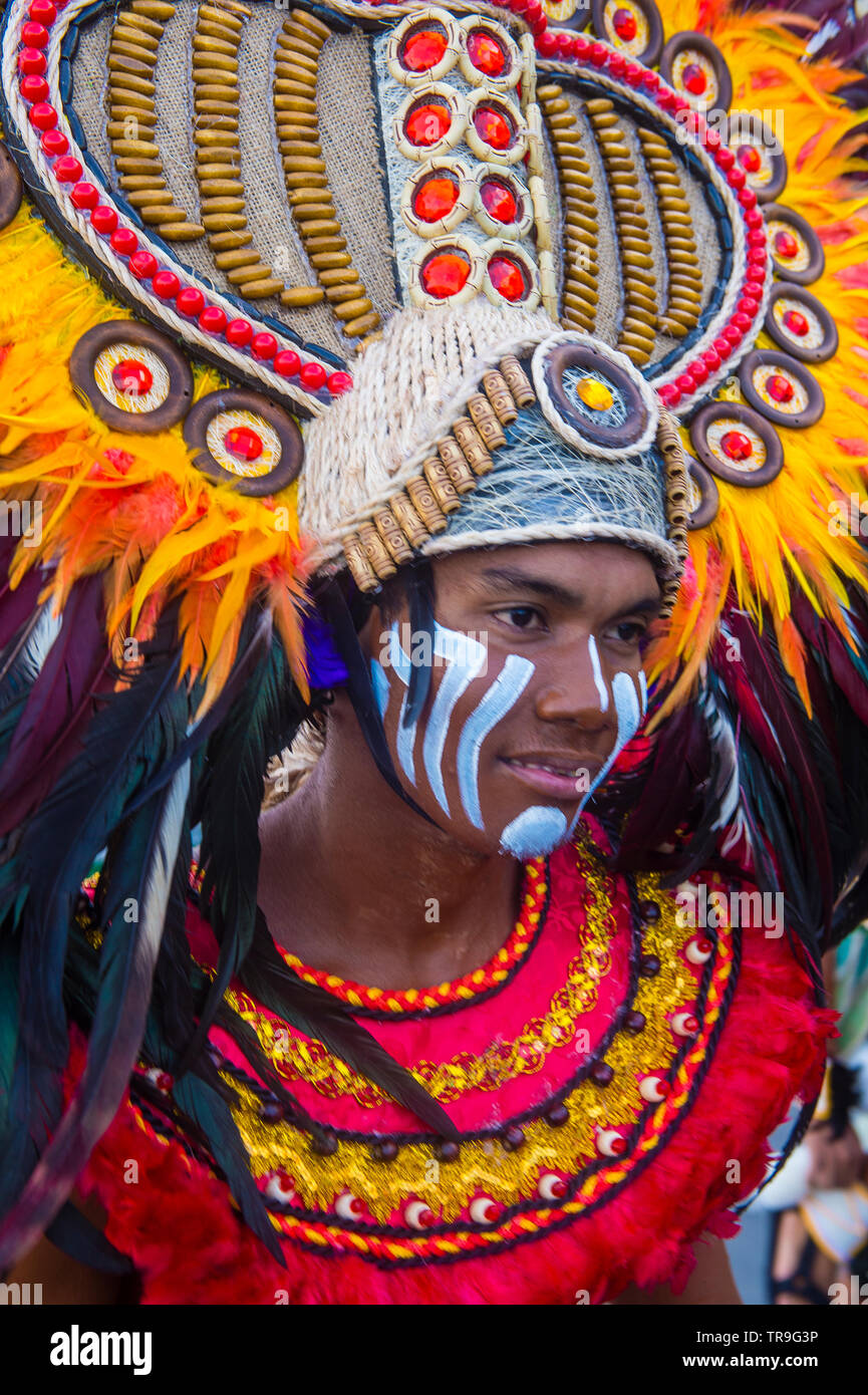 Participant in the Dinagyang Festival in Iloilo Philippines Stock Photo ...