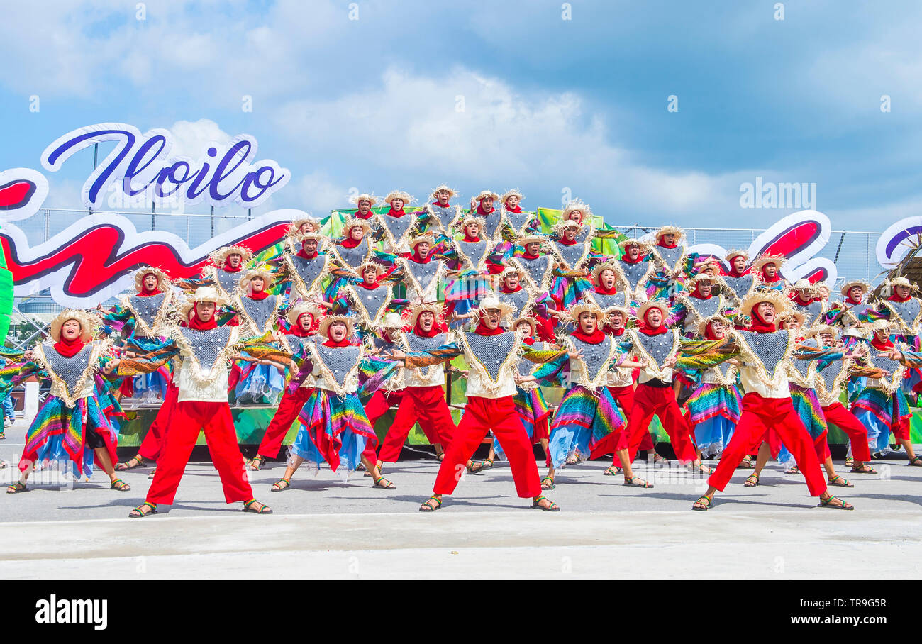 Participants in the Dinagyang Festival in Iloilo Philippines Stock ...