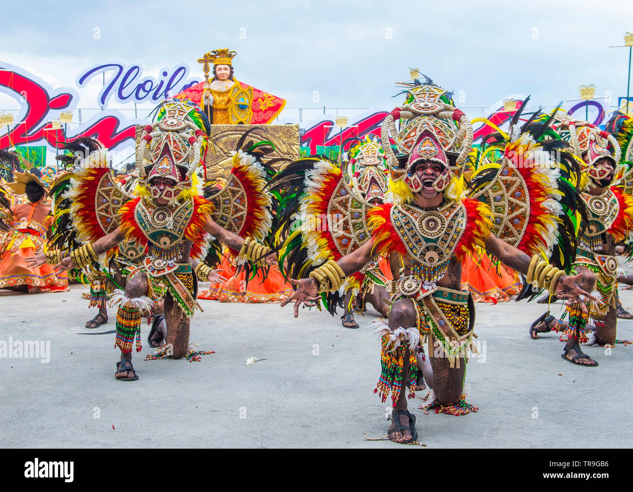 Participants in the Dinagyang Festival in Iloilo Philippines Stock ...