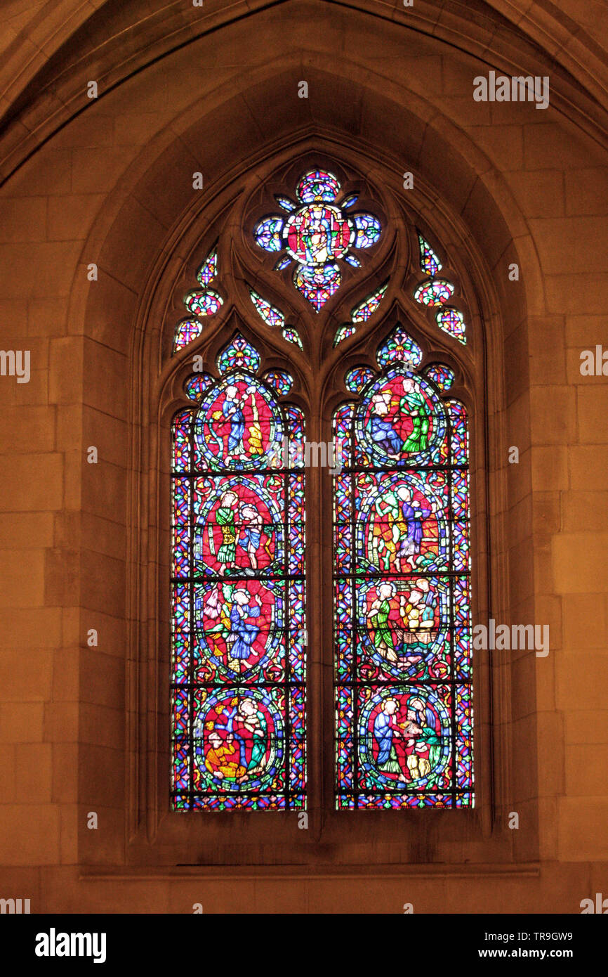 Stained glass windows at Duke University in Durham, NC, USA Stock Photo ...