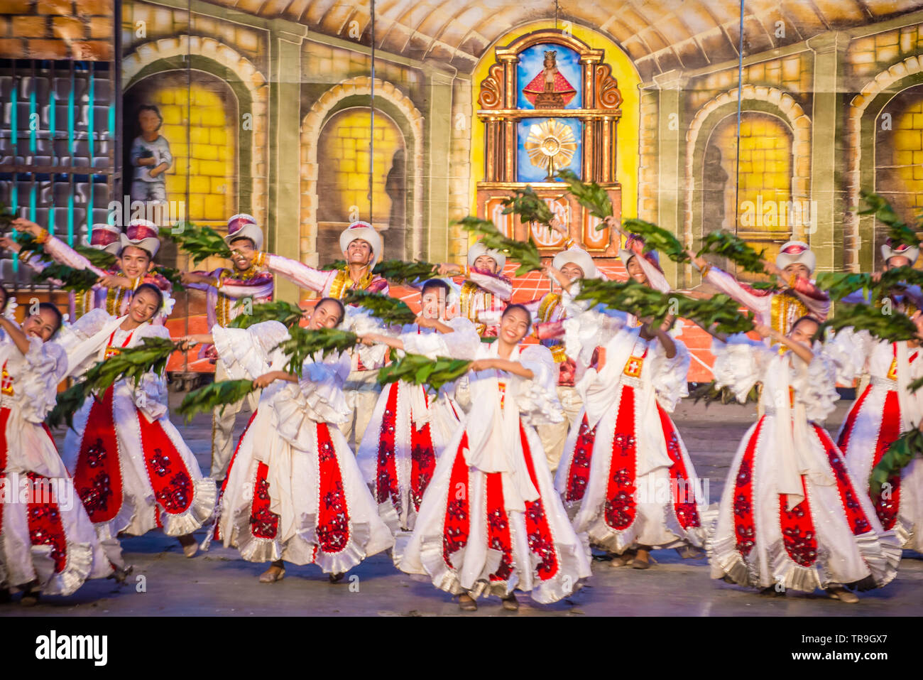 Participants in the Sinulog festival in Cebu city Philippines Stock ...