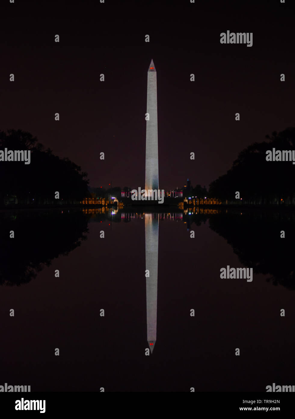 Washington Monument reflection from the reflecting pool in Washington ...