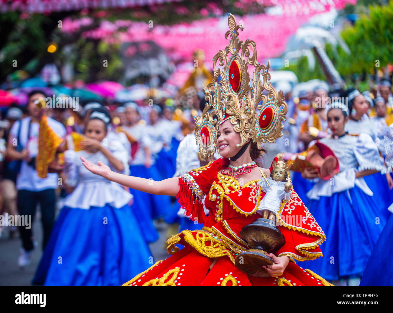 Participants in the Sinulog festival in Cebu city Philippines Stock ...