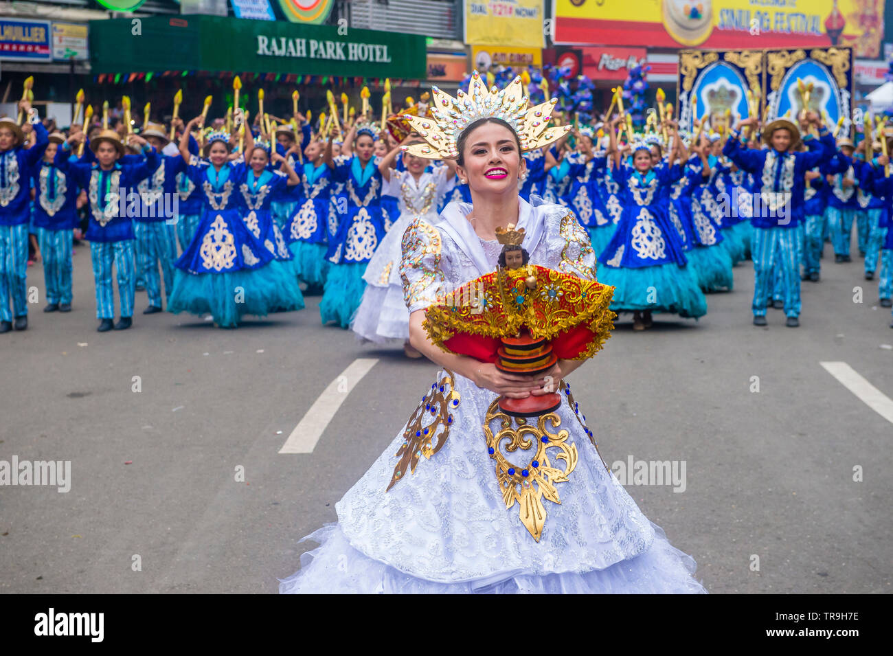 Participants in the Sinulog festival in Cebu city Philippines Stock ...