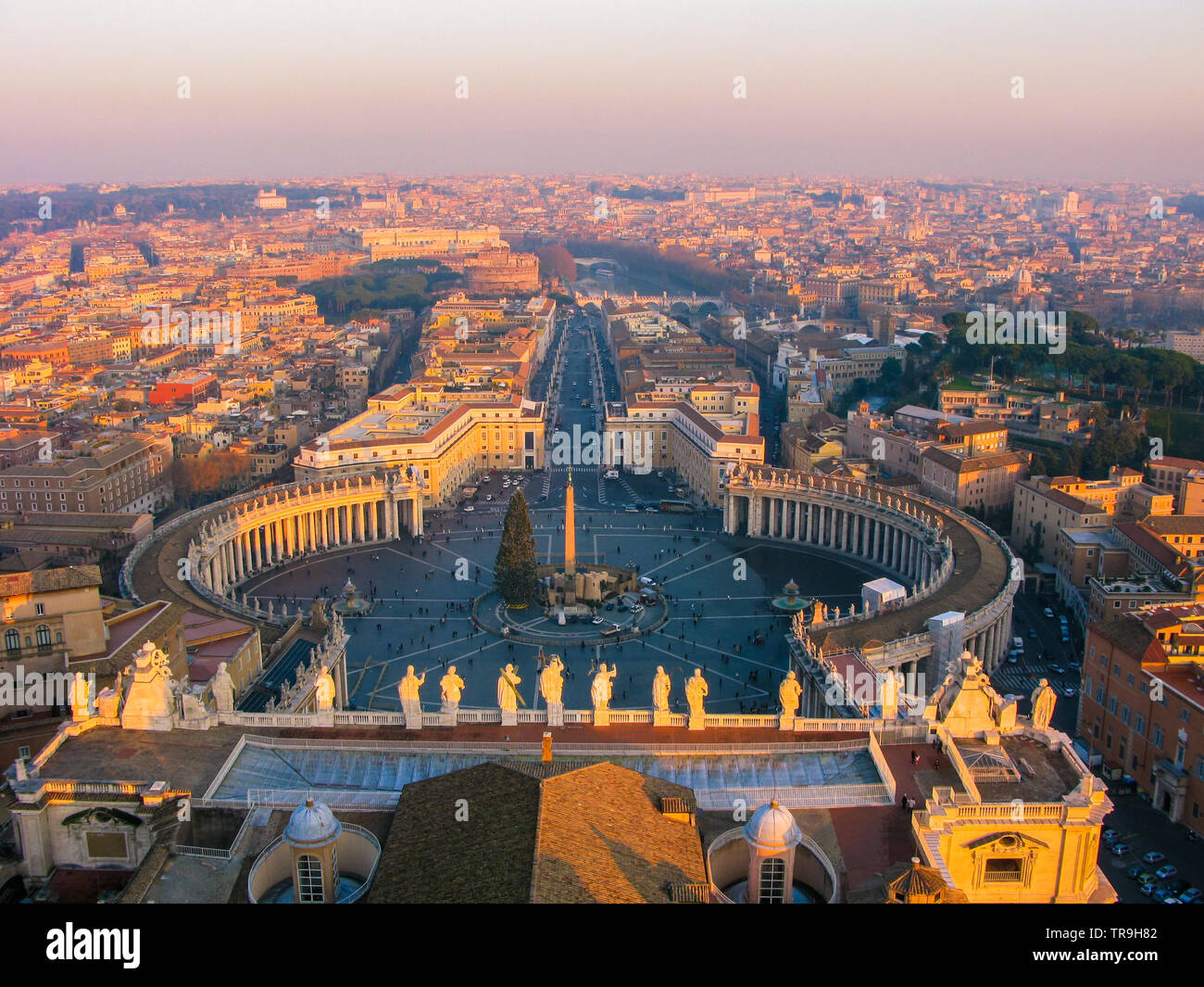 View from the top of St. Peter's Basilica in the Vatican City, Rome ...