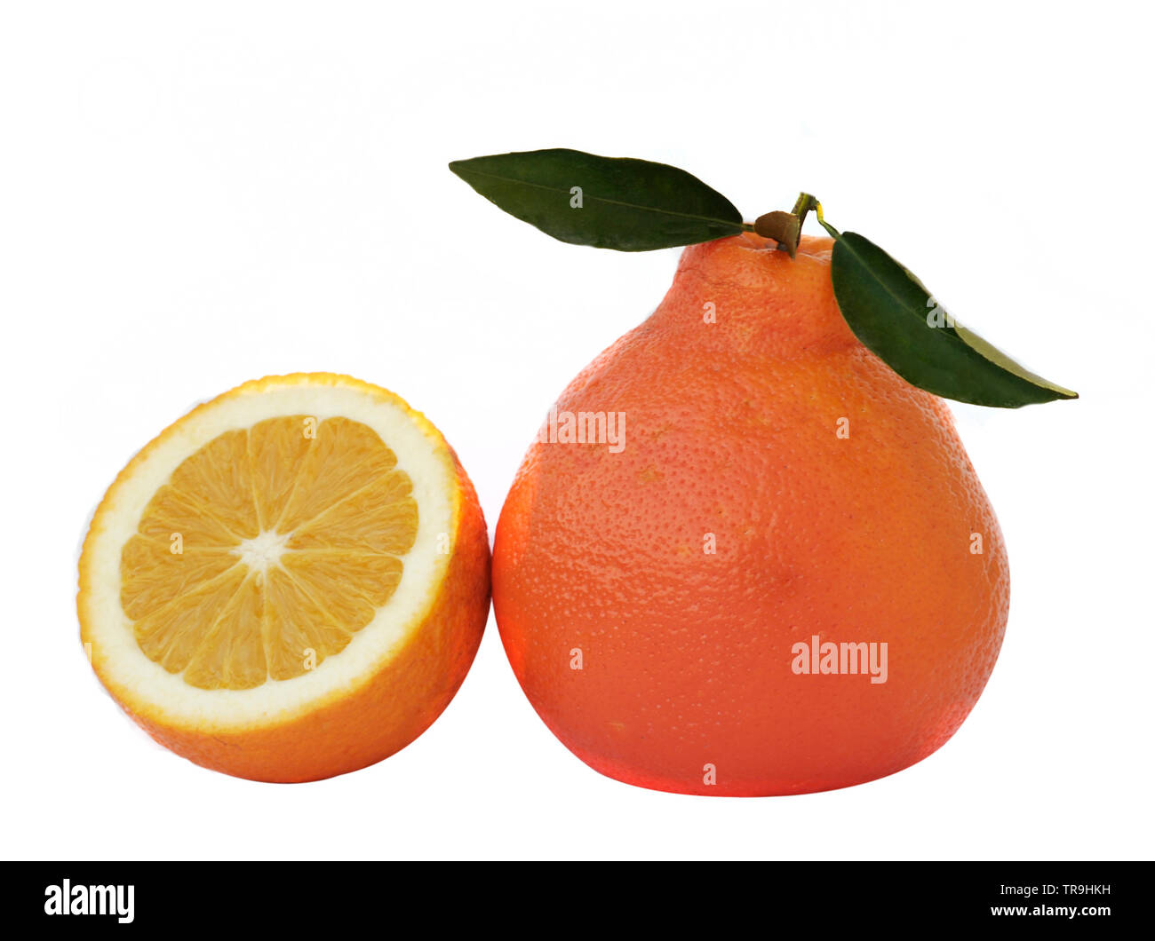 orange and its section isolated on white background Stock Photo - Alamy