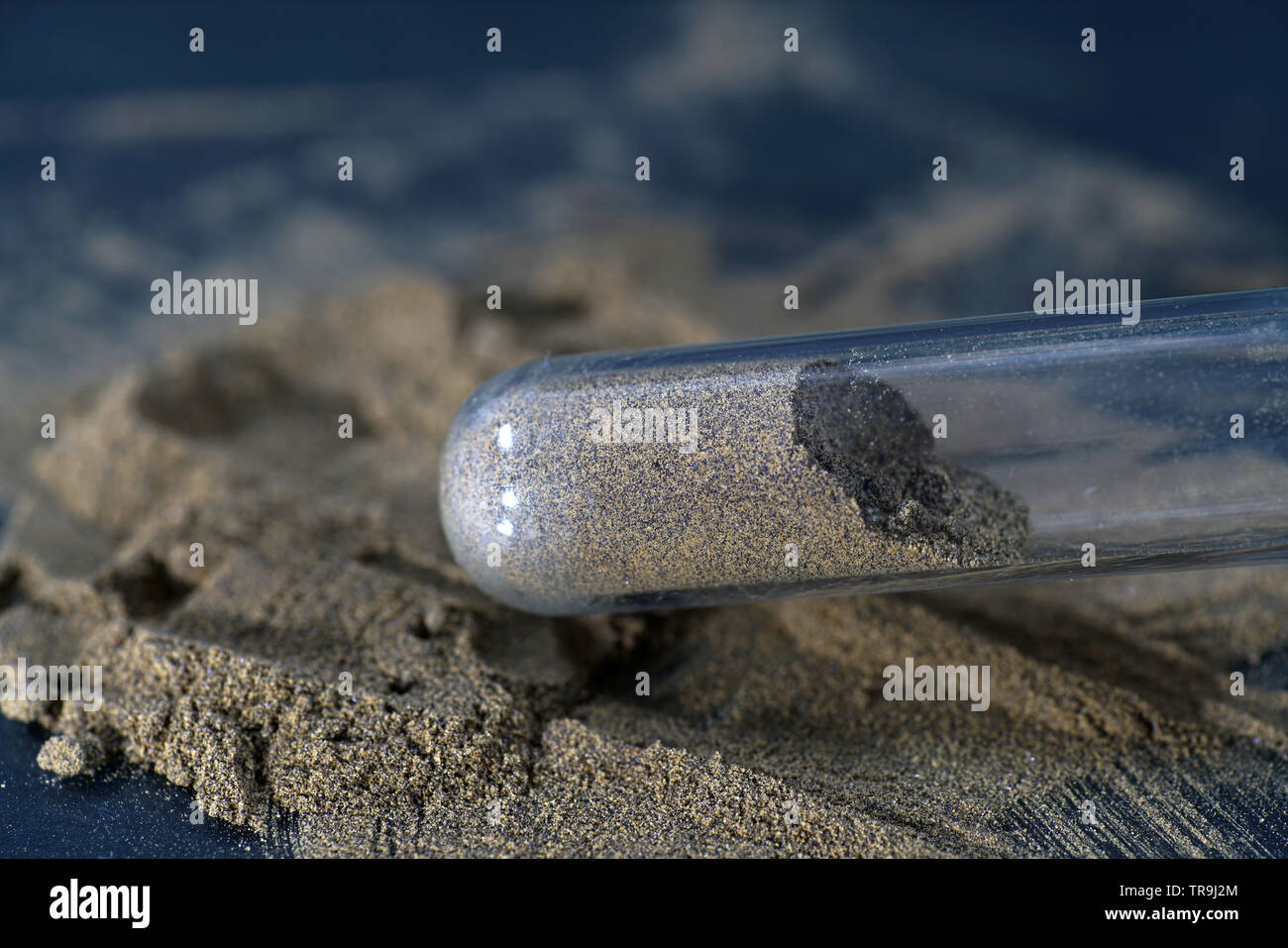 Potassium is a chemical element and was photographed here with a dark ...
