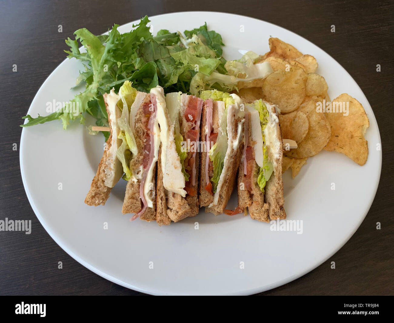Ham and chicken club sandwich Stock Photo - Alamy