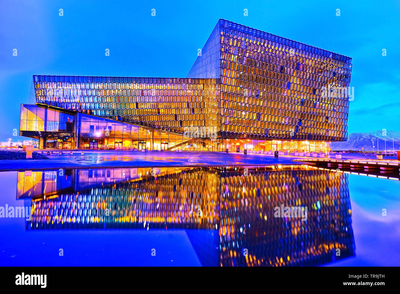 View of the Harpa Music Hall and Conference Centre with beautiful ...