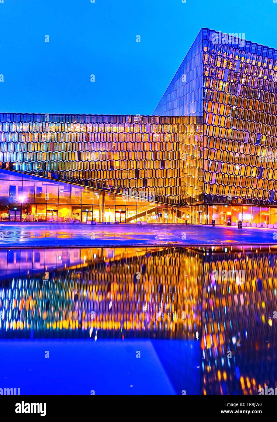 View of the Harpa Music Hall and Conference Centre with beautiful ...