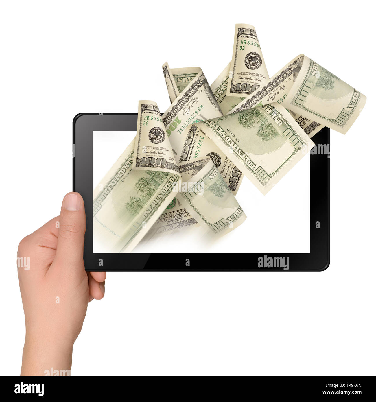 Money flying hand hi-res stock photography and images - Alamy