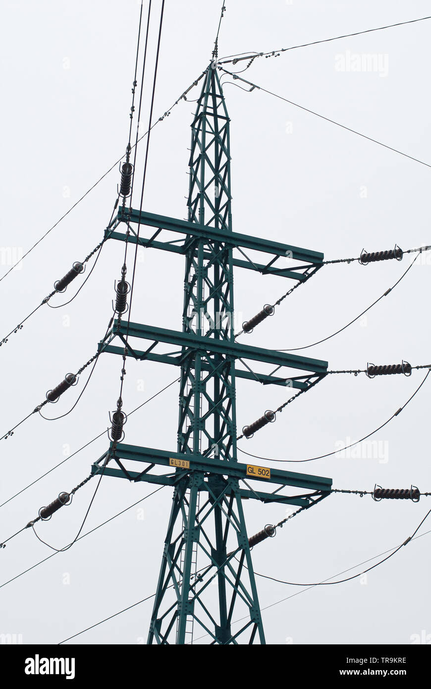 High voltage metal power pylon Stock Photo - Alamy