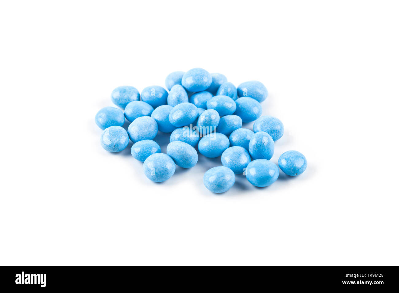 Blue chocolate candies group isolated on white background. Sweet food ...