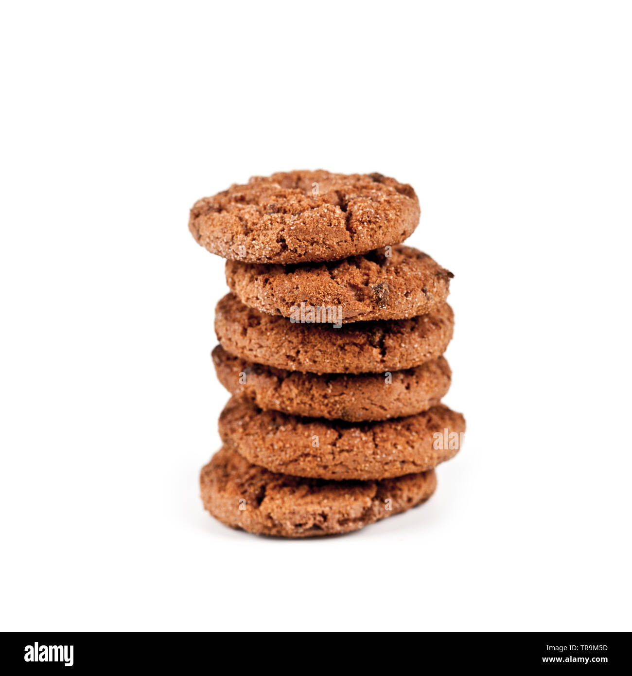 Double chocolate chip cookies stack isolated on white background Stock ...