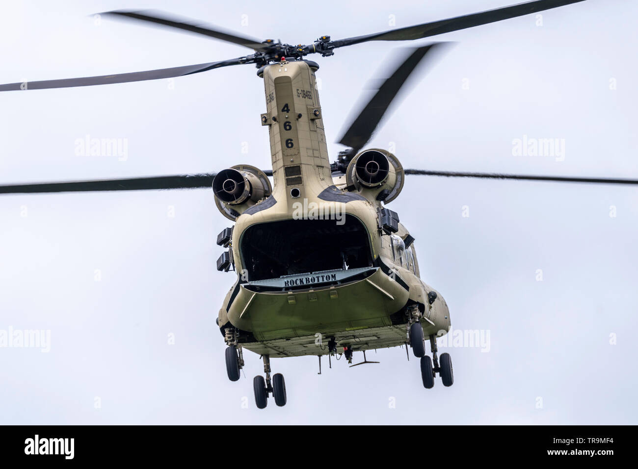 US Army Boeing Chinook transport helicopter flying as part of the ...
