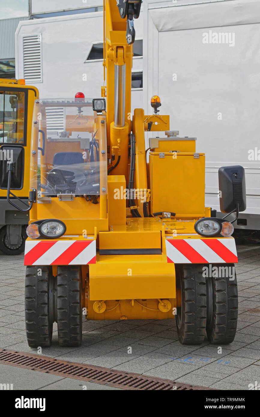 Yellow Construction Machine With Safety Cabin for Operator Stock Photo ...